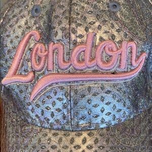 Accessories | London Embroidered Silver Sparkle Cap Baseball Hat | Poshmark